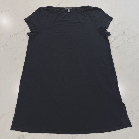 Eileen Fisher | Tops | Eileen Fisher Sz L Black Viscose Short Cap ...